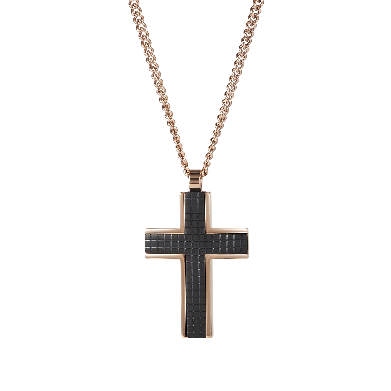 Cudworth Ion Plated Rose Gold and Black Chequered Inlay on IP Rose Gold ...