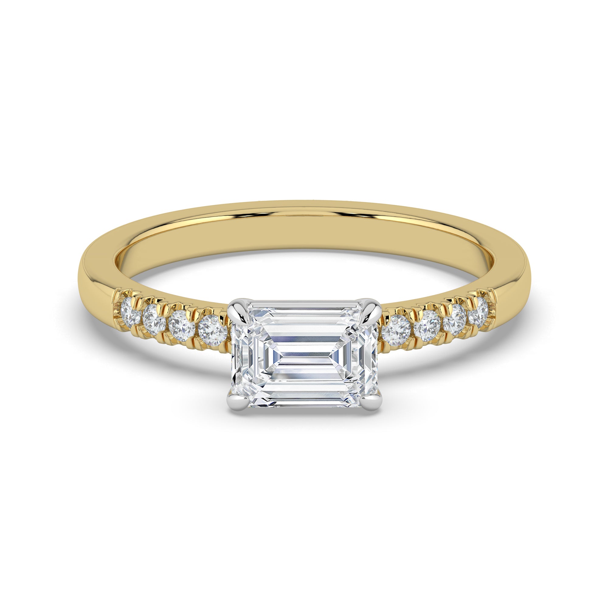 Horizontal Emerald Diamond Ring – JM Leech Jewellers